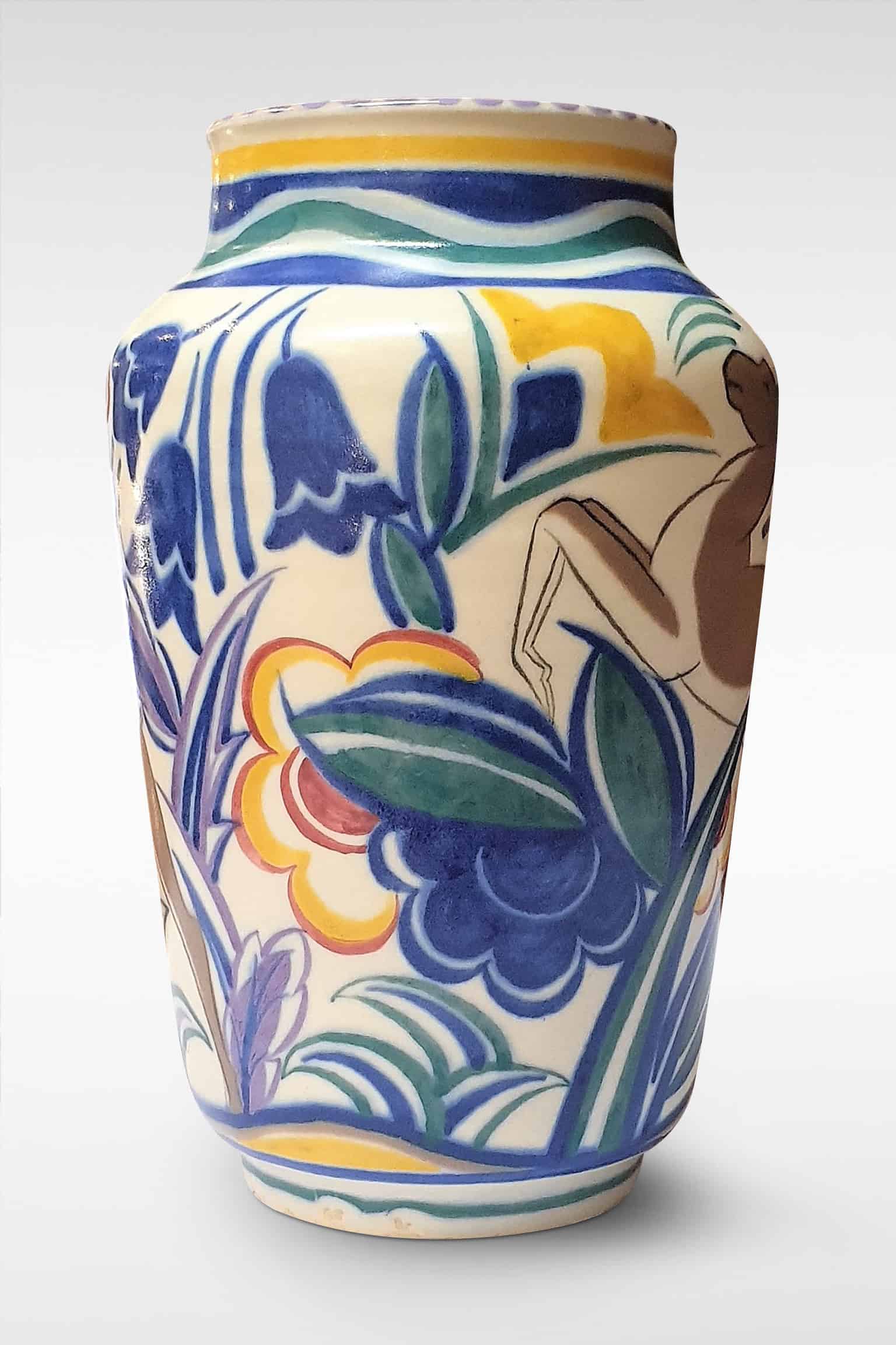 Art Deco Poole Pottery large 'Leaping Fawn' vase by Truda Carter ...