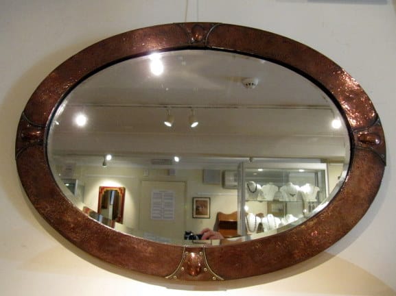 Arts & Crafts Copper Mirror - thedesigngallery