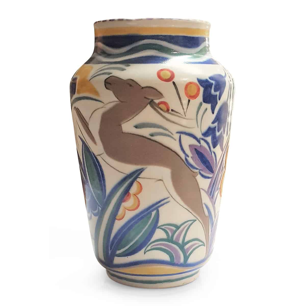 Art Deco Poole Pottery large 'Leaping Fawn' vase by Truda Carter ...