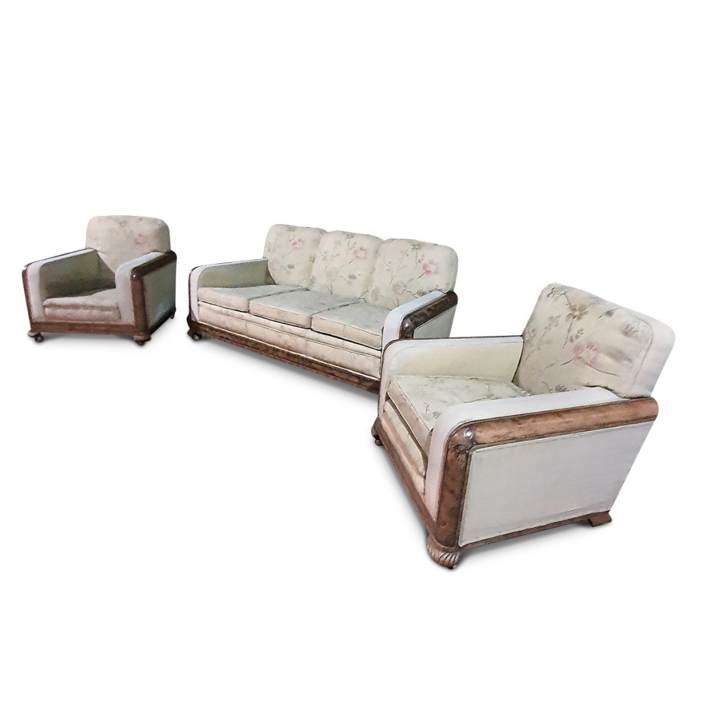 Art Deco Lounge suite: Sofa with two Armchairs by Harris Lebus ...