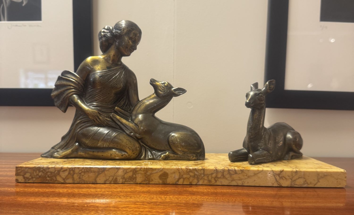 Art Deco Lady with Two Faun by Enrique Molins-Balleste - thedesigngallery